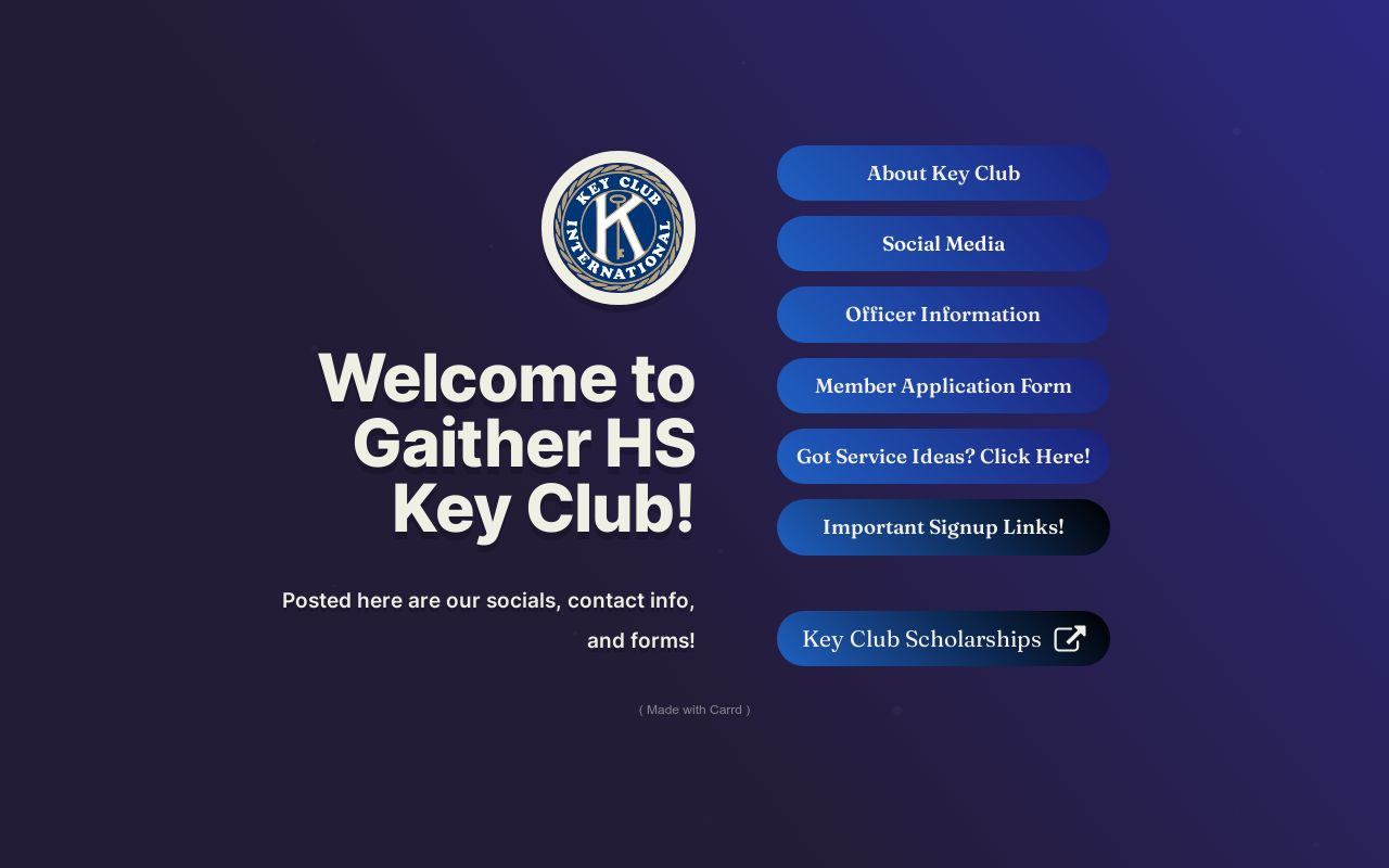 Gaither HS Key Club Carrd